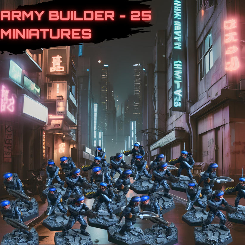 25 Plastic SciFi Trooper Miniatures in 28mm Scale - Combat Zone ...