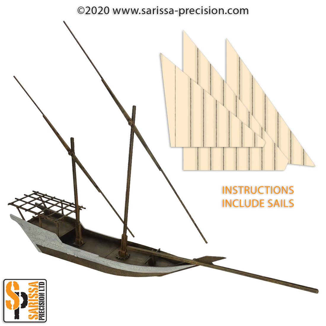 Arab Dhow Sailing Ship - Pulp MDF Scenery – em4miniatures