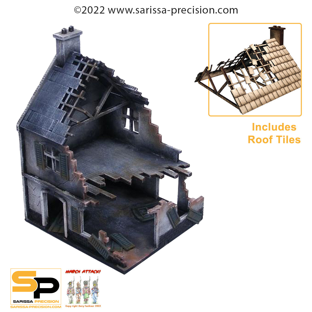 Bombed-Out Terrace (28mm) - World War Europe MDF Scenery – em4miniatures