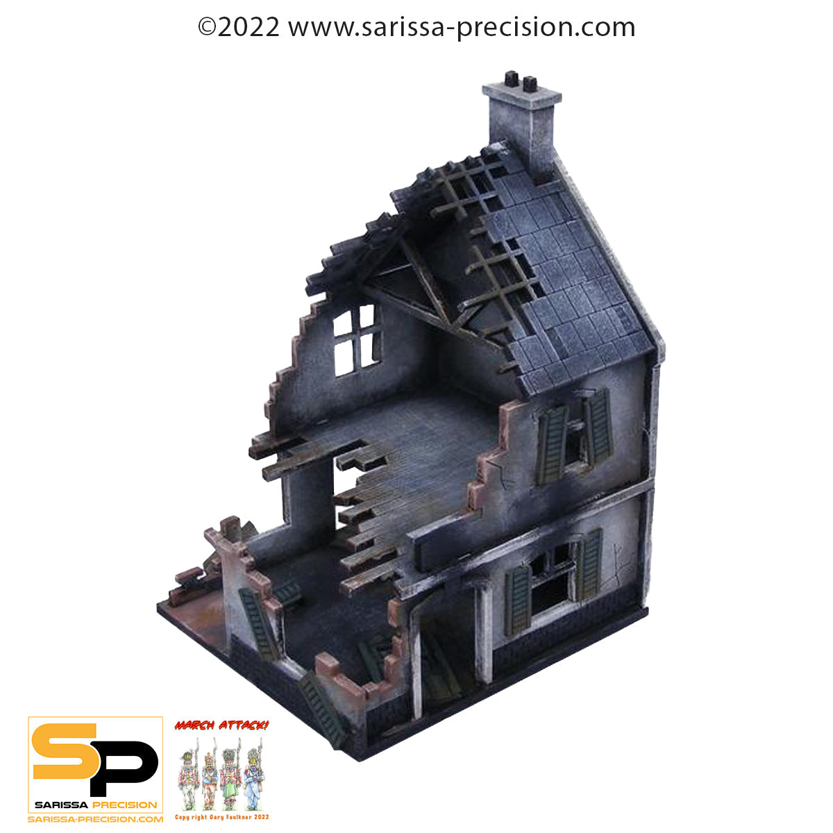 Bombed-Out Terrace (28mm) - World War Europe MDF Scenery – em4miniatures