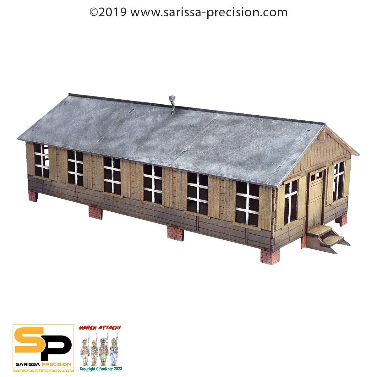 Barracks (28mm) - World War Europe MDF Scenery – em4miniatures