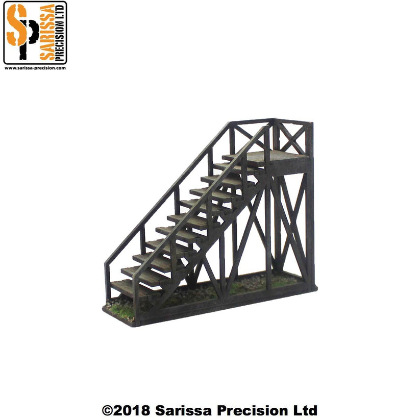 Wooden Palisade Stairs - Medieval MDF Scenery – em4miniatures