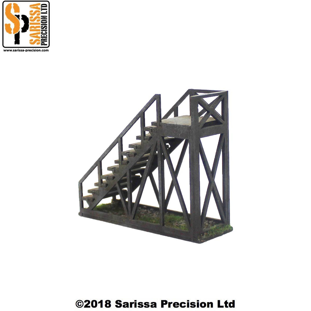 Wooden Palisade Stairs - Medieval MDF Scenery – em4miniatures