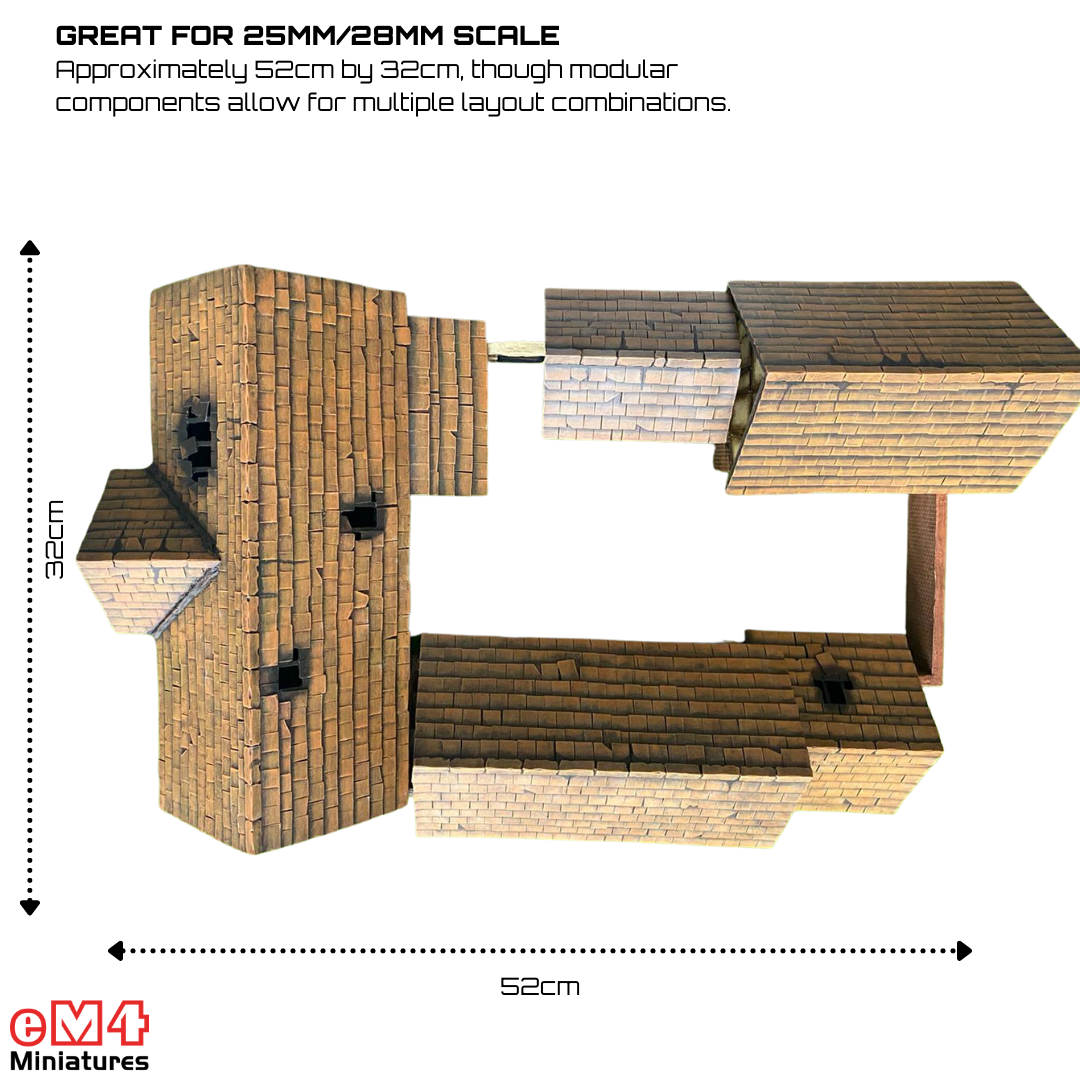 Walled farm - fully painted 5 piece resin scenery set – em4miniatures