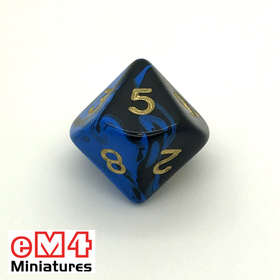 Oblivion Blue D10 (0-9) Poly Dice – em4miniatures