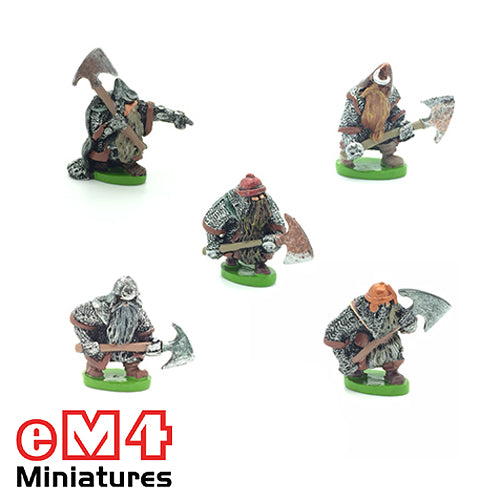 Pre-Painted Dwarf Miniature Set - 5 Models - Elfsera Dwarf Patrol 1 ...