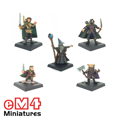 Pre-Painted Fantasy Miniature Set - 5 Models - Elfsera Adventurers ...